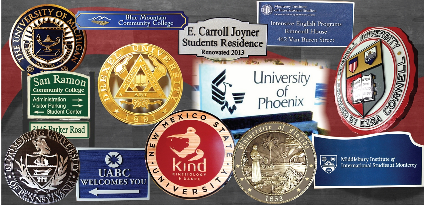 Wood Signs and Plaques for colleges and schools