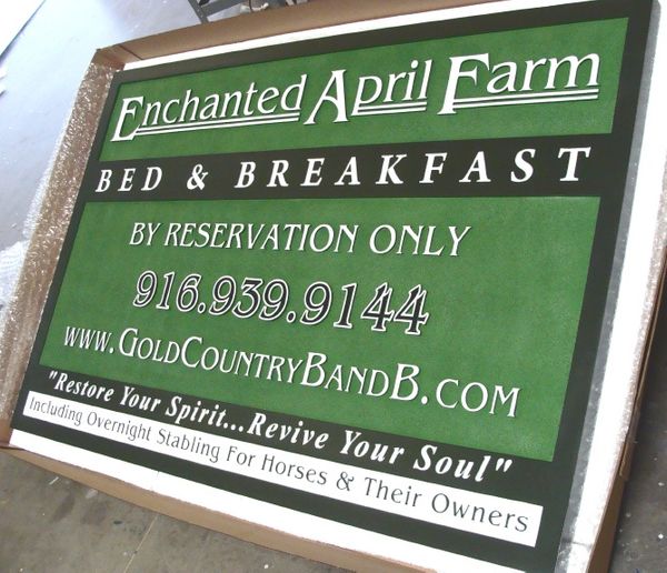 Carved wood hotel, motel, inn, and B&B signs