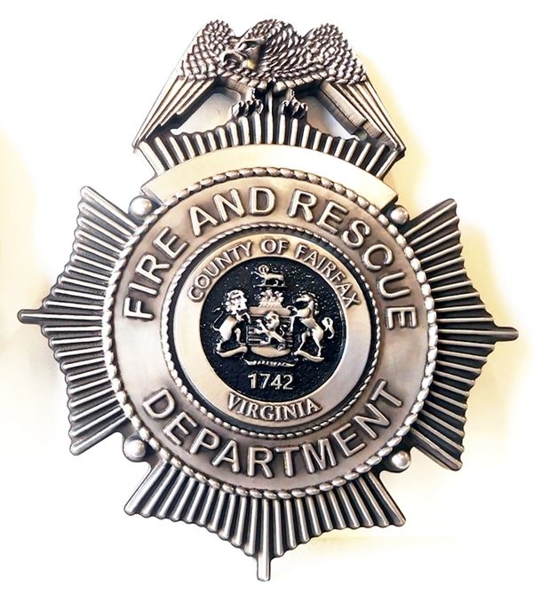3D Brass,Silver, Painted Firefighter Badge & Patch Plaques