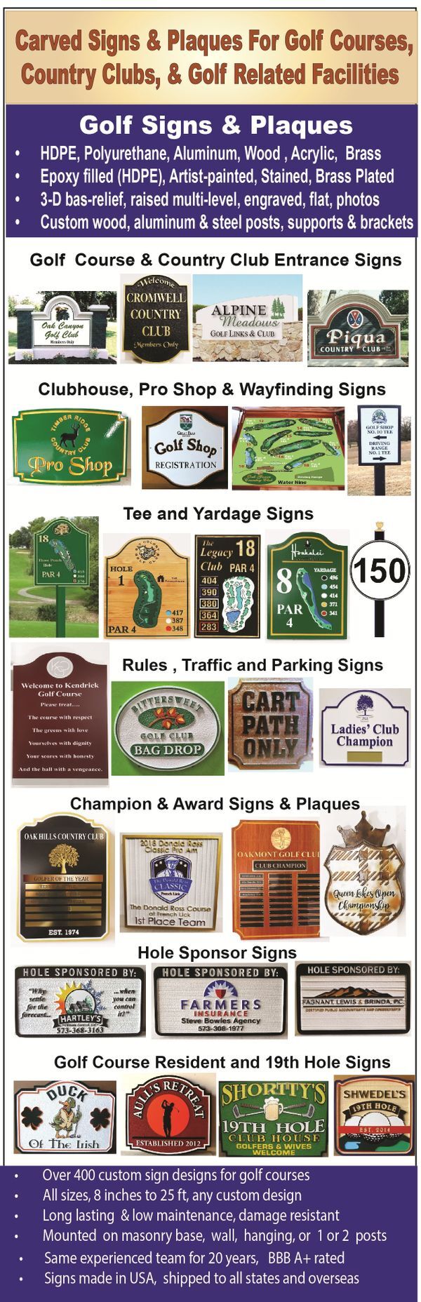 Golf Course & Country Club Signs and Plaques