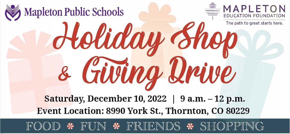 Mapleton Holiday Shop : News & Events : Mapleton Education Foundation