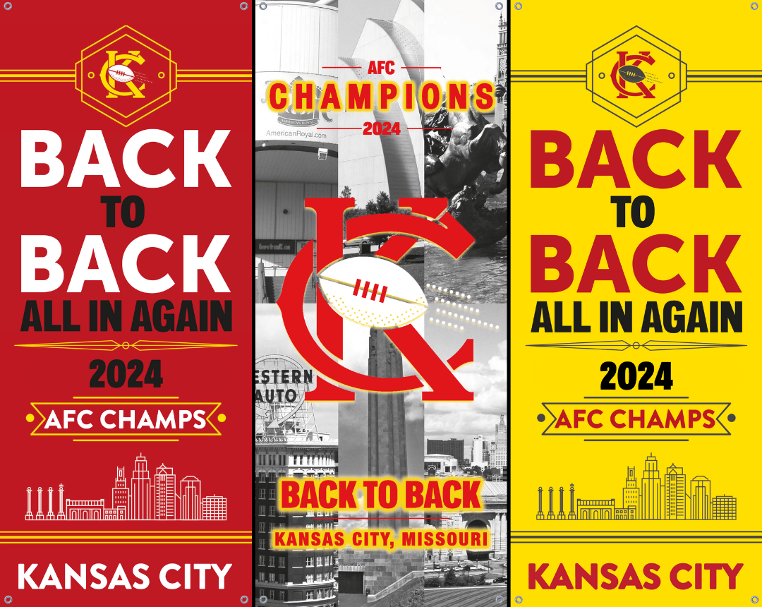Kansas City CHIEFS | Watch Party Champion Banners, Yard Signs and ...