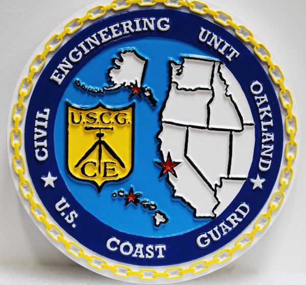3D Carved Painted, Wood, Bronze, Brass, Silver Coast Guard Plaques