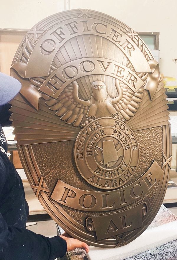 3D Brass,Silver, Painted or Wood Police Badge & Patch Plaques