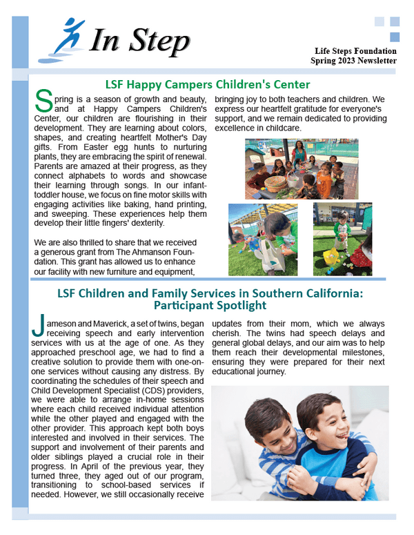 Life Steps Foundation Group Newsletter