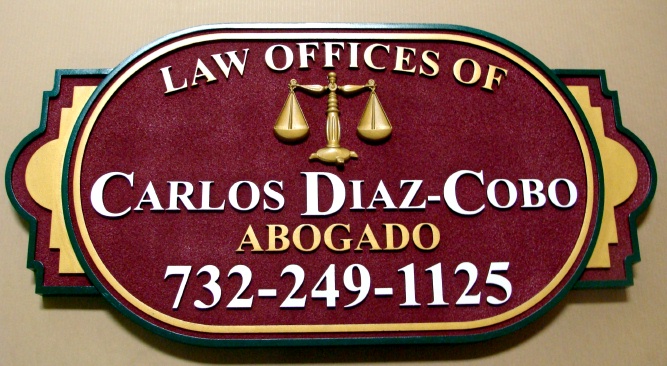 Attorney, Law Office and Courtroom Carved Wood Signs