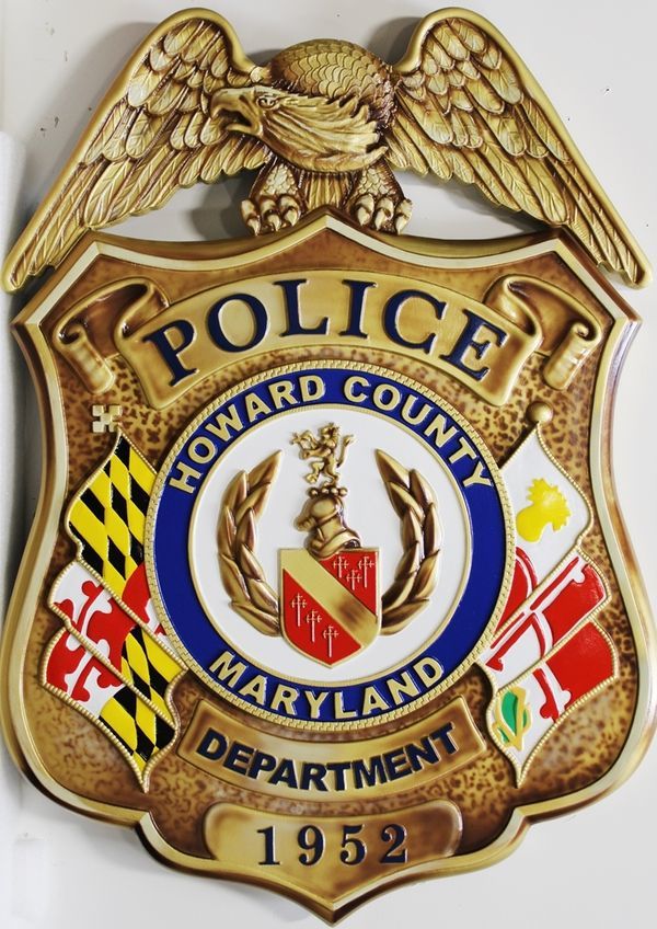 3D Brass,Silver, Painted or Wood Police Badge & Patch Plaques