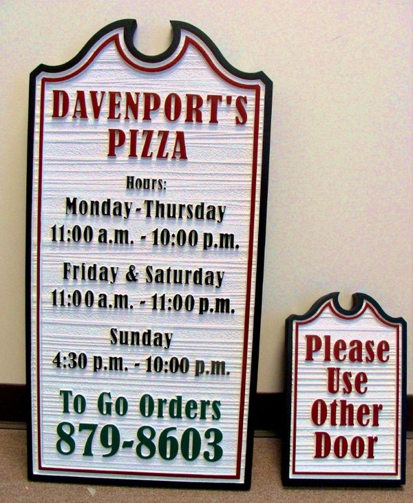 Carved Wood Signs for Restaurant, Deli, Pizza, Seafood, Food Signs