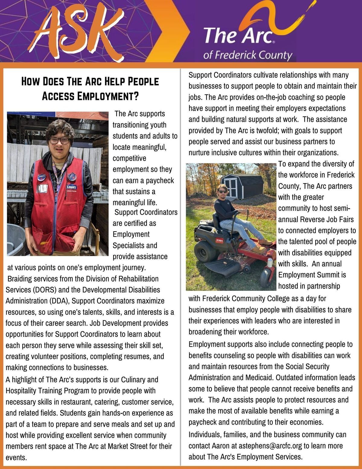 Ask The Arc | The Arc of Frederick County