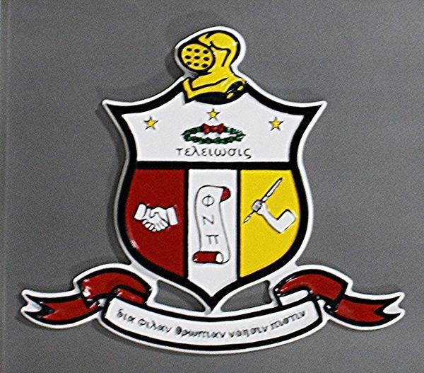 Carved 3-D Wood, Painted, Gold, Silver Fraternity Wall Plaques