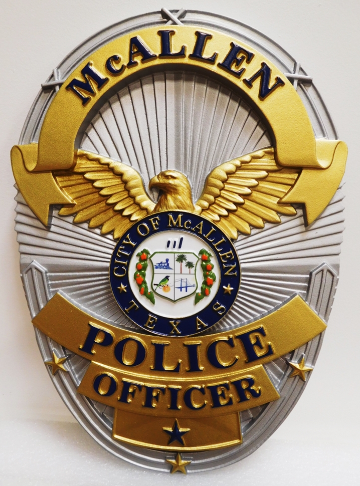3D Brass,Silver, Painted or Wood Police Badge & Patch Plaques