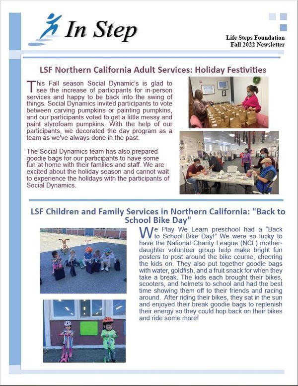 Life Steps Foundation Group Newsletter