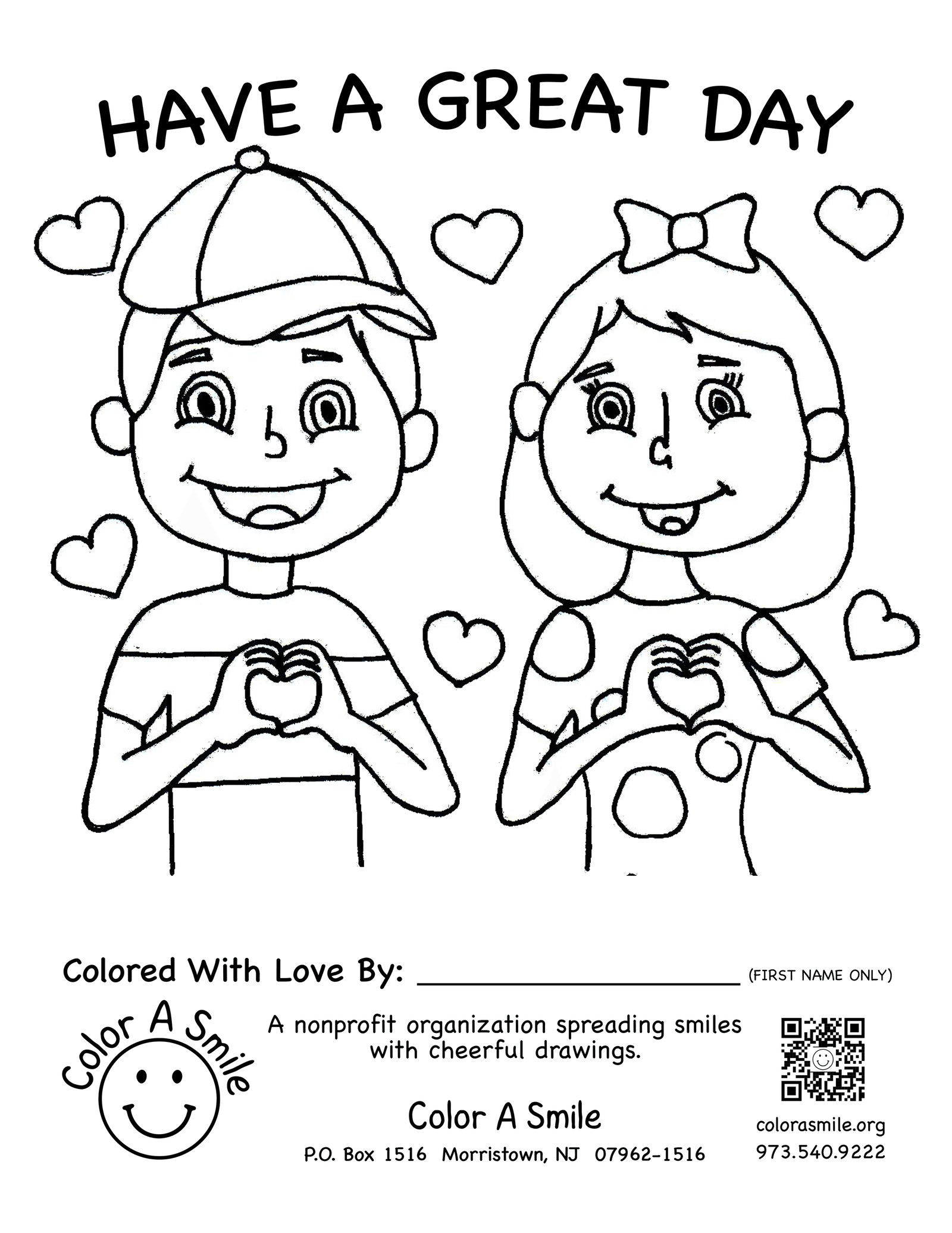 Download Fun Coloring Pages to Volunteer- Color A Smile