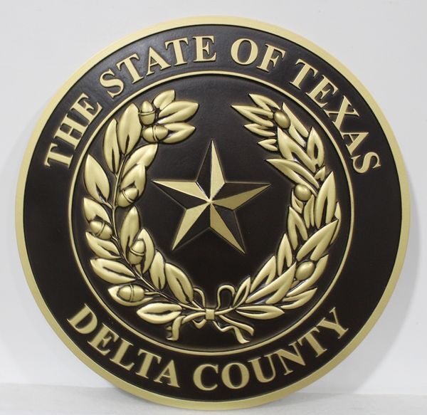 Painted, Wood & Metal 3-D County Seal Wall & Podium Plaques