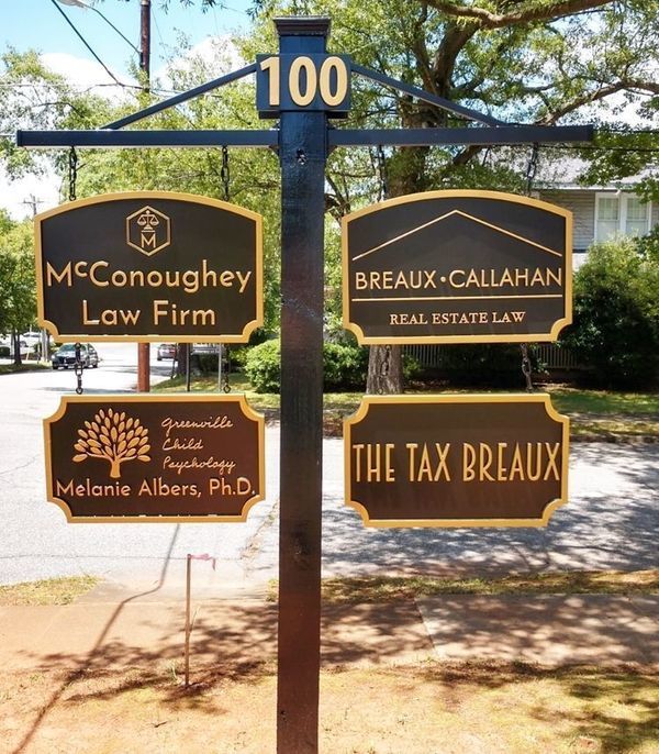 Wood Sign Posts, Lateral Wood Beams, and Sign Suppports