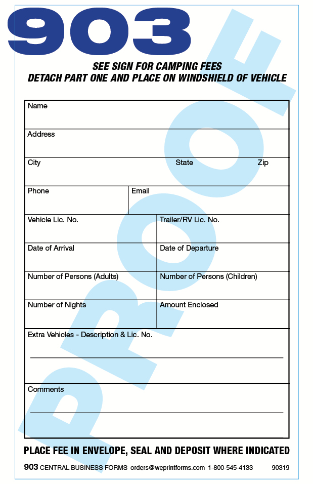 Campground Registration forms