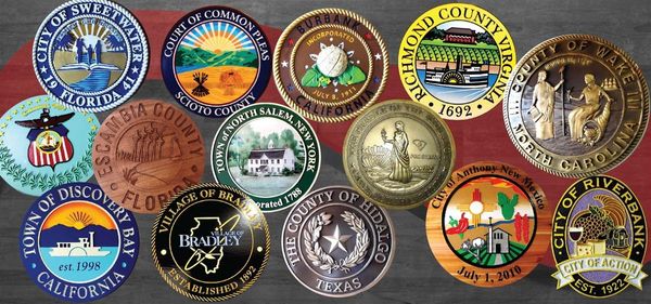 County, City, Court, Police, Sheriff, Fire Department Seal Wall Plaques
