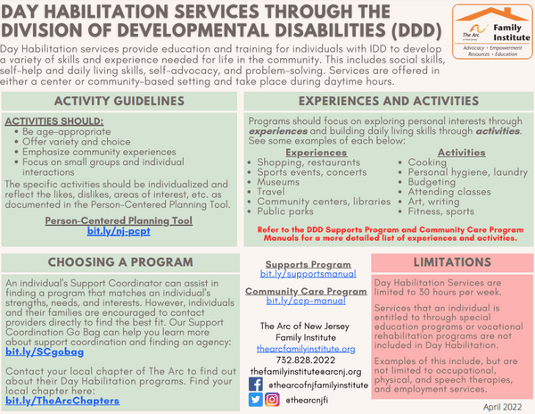 Fact Sheets : Resources : The Arc of New Jersey Family Institute