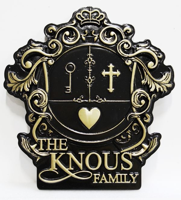 Carved 3-D Wood, Bronze, Brass, Silver or Painted Coat-of-Arms Plaques