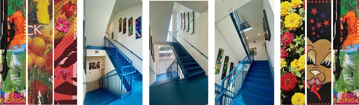 Modular Art Panels Stairwell Exhibit | Ormond Memorial Art Museum
