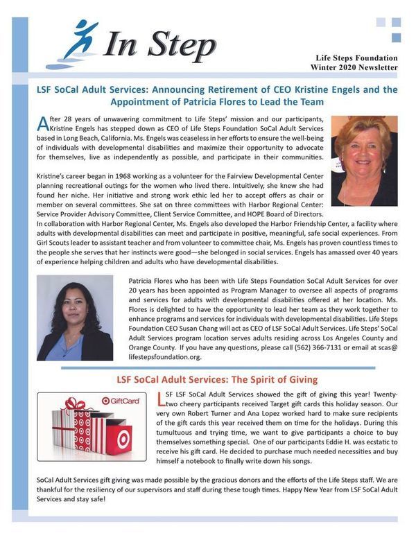 Life Steps Foundation Group Newsletter