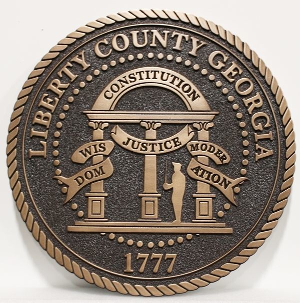 Painted, Wood & Metal 3-D County Seal Wall & Podium Plaques