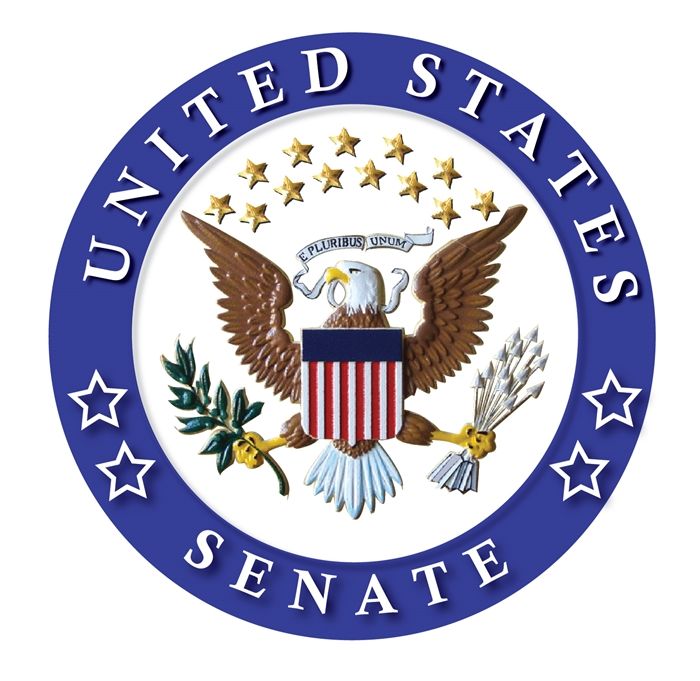 federal government round seals carved wood wall plaques