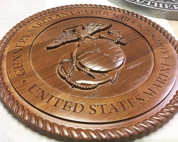 3D Painted, Wood, Bronze, Brass, Silver Marine Corps Plaques