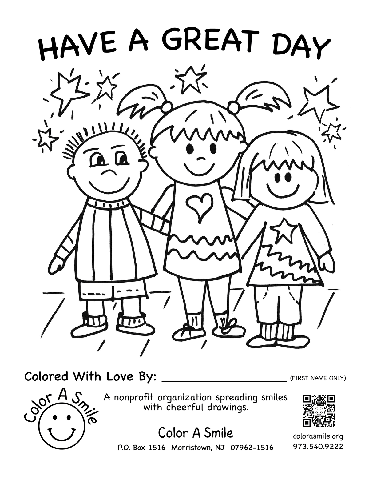 Download Fun Coloring Pages to Volunteer- Color A Smile