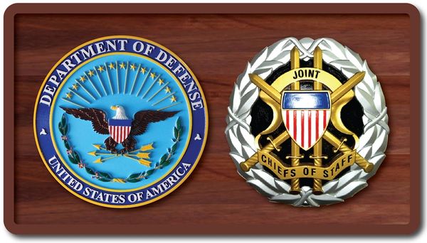 Carved 3D Painted, Wood, Bronze, Brass, Silver Military Plaques