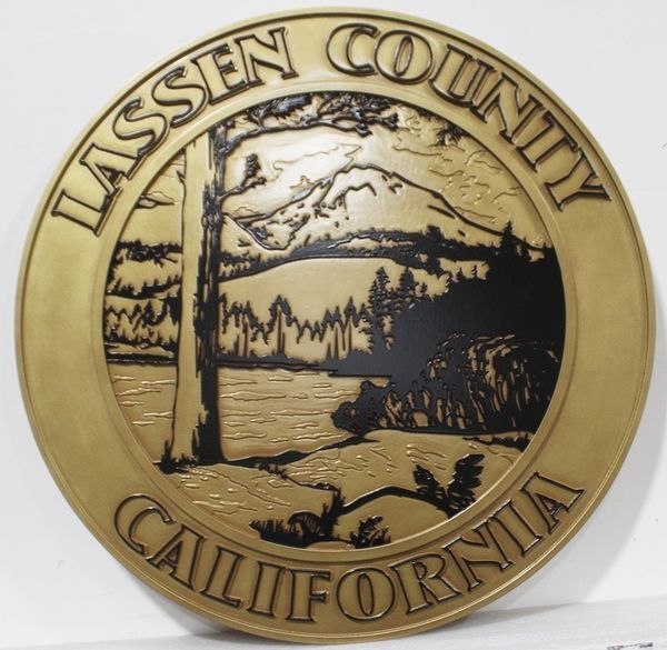 Painted, Wood & Metal 3-D County Seal Wall & Podium Plaques