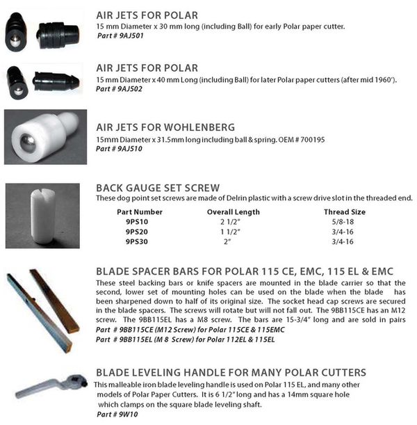 Paper Cutter Replacement Parts