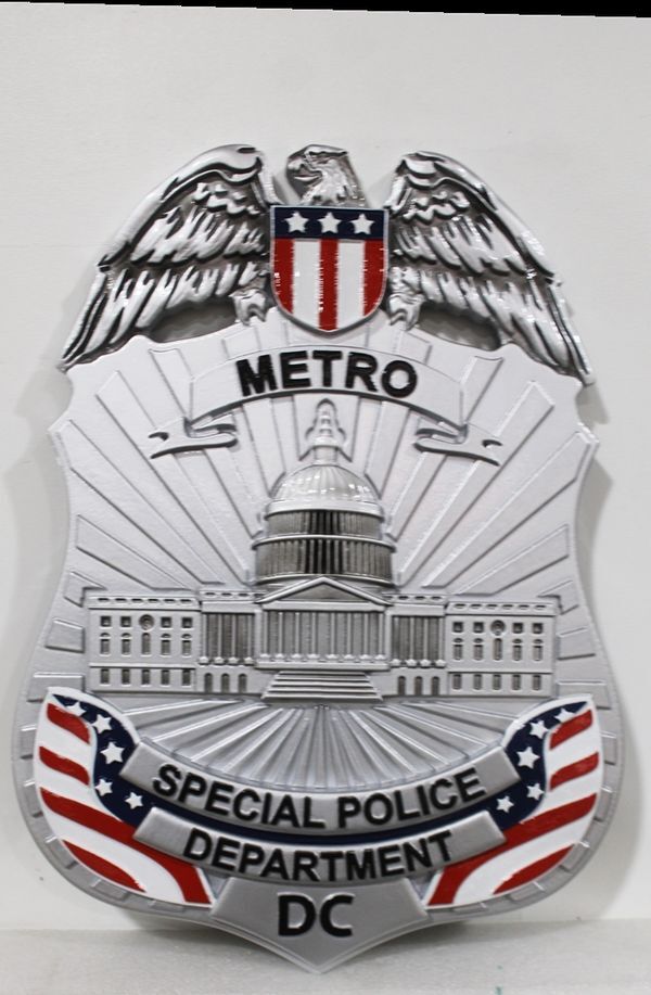 3D Brass,Silver, Painted or Wood Police Badge & Patch Plaques
