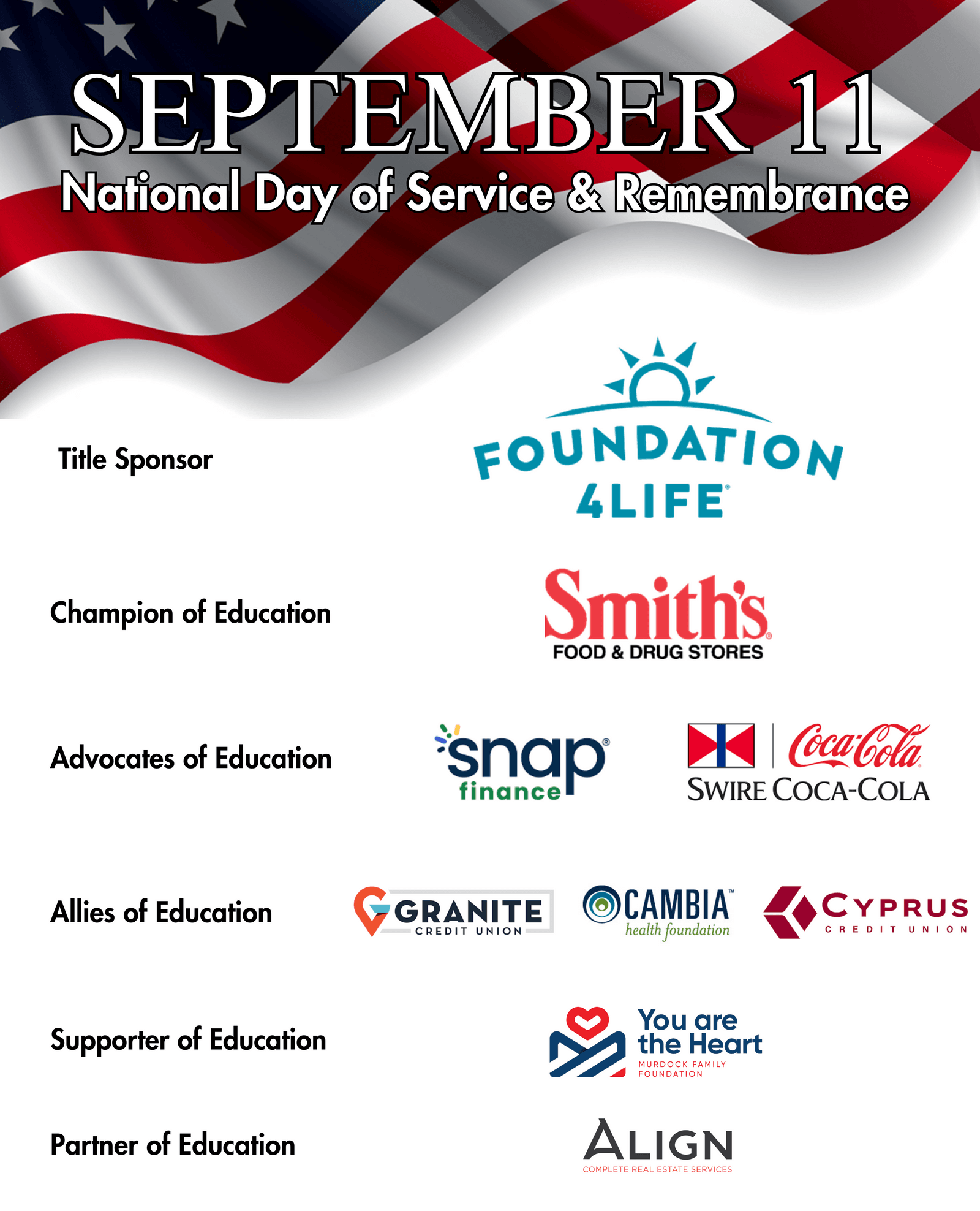 9/11 Day of Service : Events : Granite Education Foundation