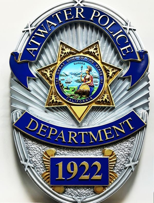 3D Brass,Silver, Painted or Wood Police Badge & Patch Plaques