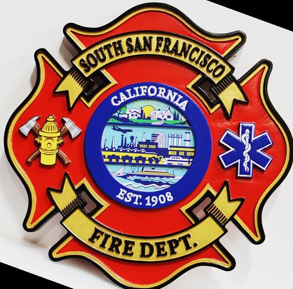3D Brass,Silver, Painted Firefighter Badge & Patch Plaques