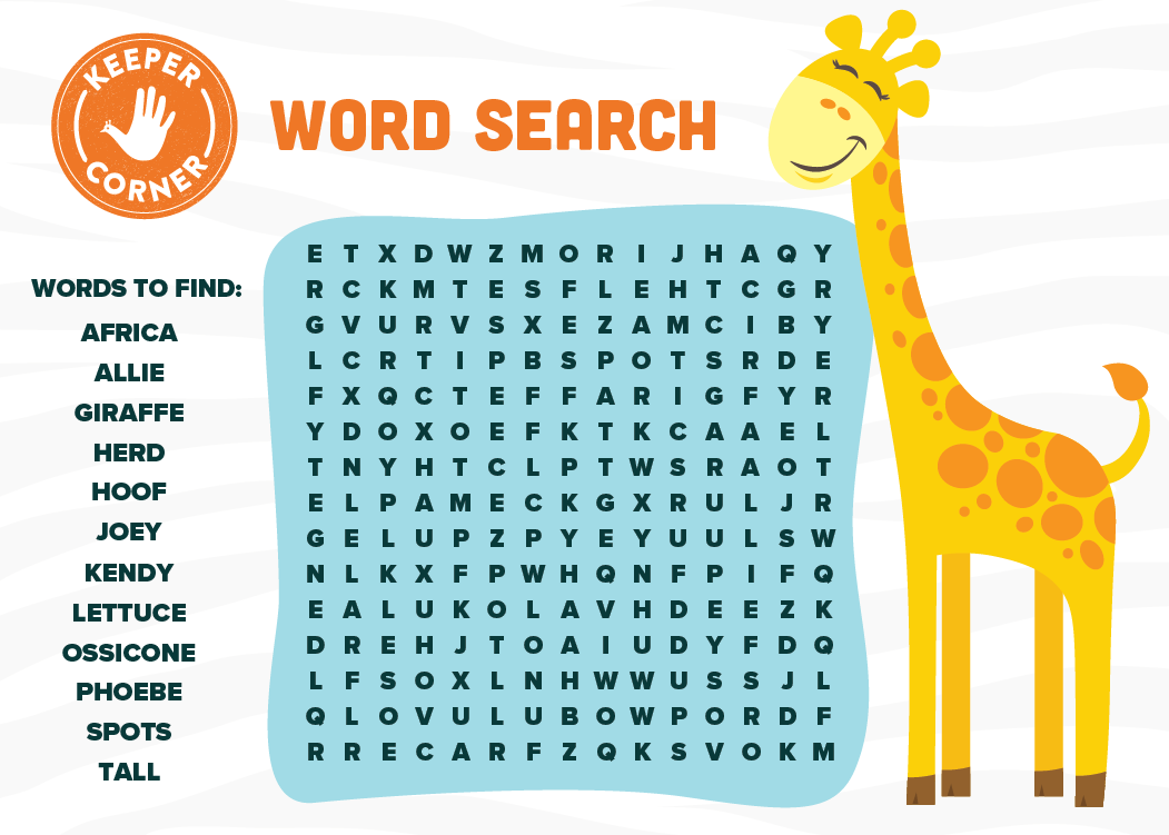 Zoo Word Searches And Activities Zoo With Us