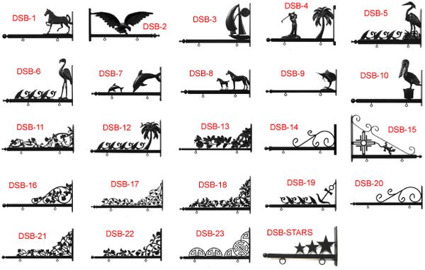 Art SignWorks Wrought Iron Scroll Brackets & Posts for Signs