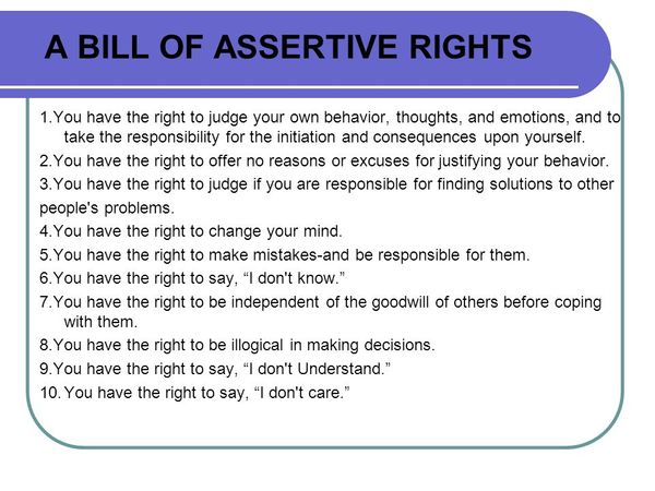 Bill of Assertive Rights