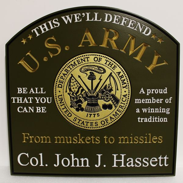 3D Painted, Wood, Bronze, Brass, Silver Army Plaques