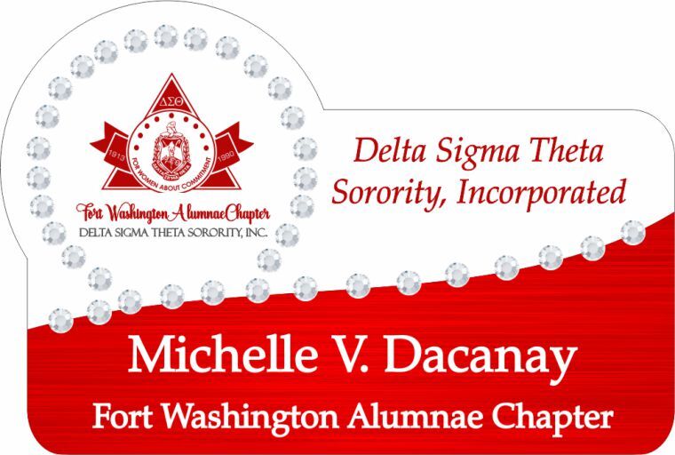 FORT WASHINGTON ALUMNAE CHAPTER BLING NAME BADGE
