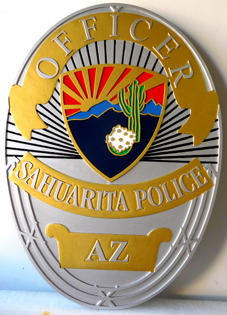 3D Brass,Silver, Painted or Wood Police Badge & Patch Plaques