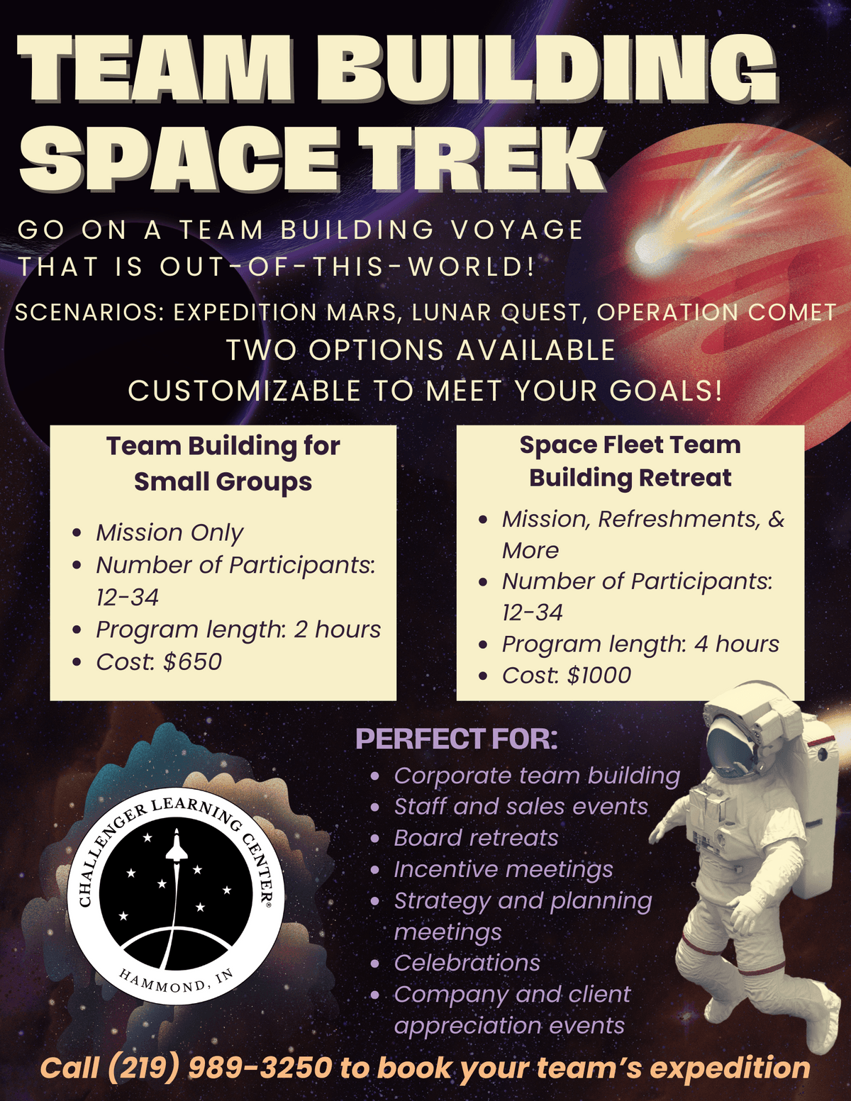 Corporate Team Building Space Mission Events