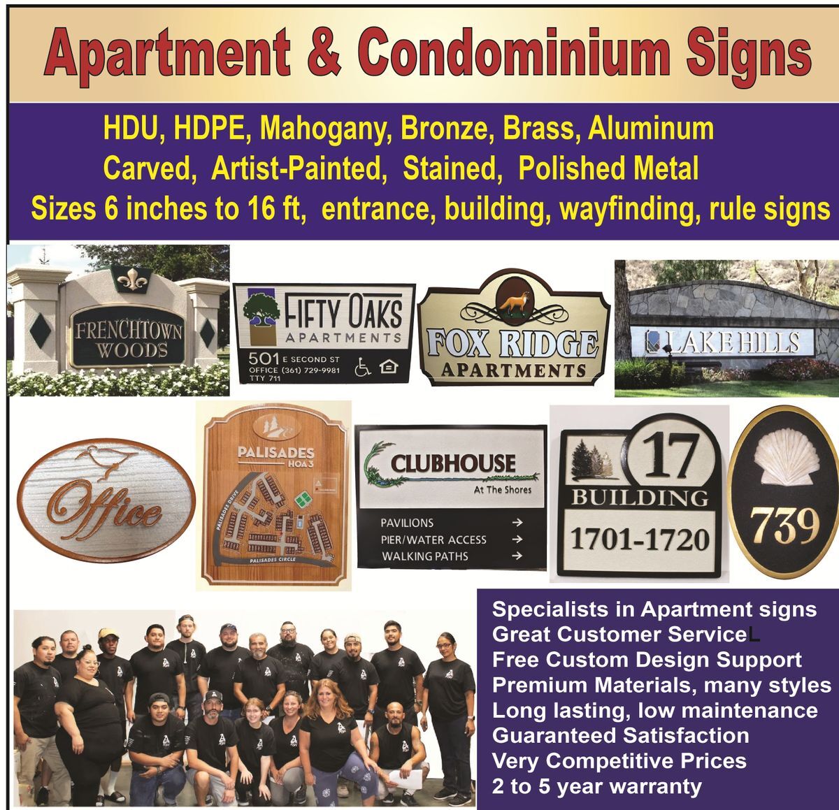 Wooden Apartment Signs, HOA Signs, Condominium Signage, Community Signs