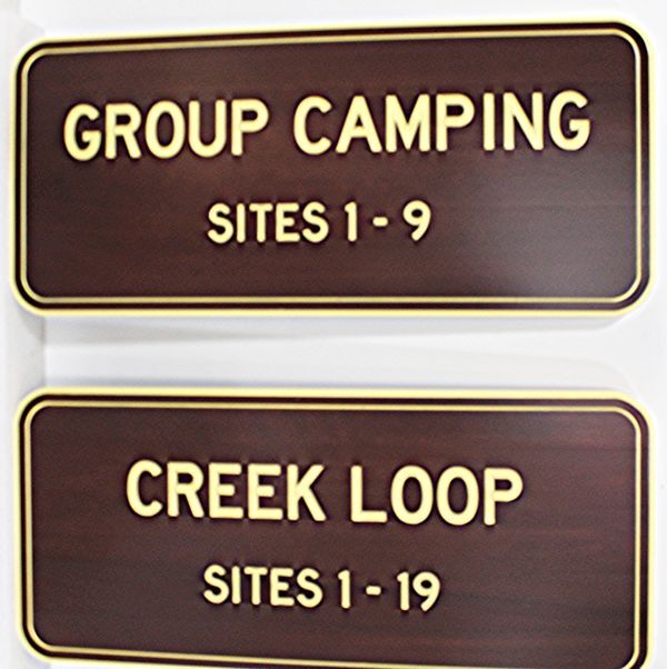 wooden park signs, RV park signs, campgrounds, hiking trails