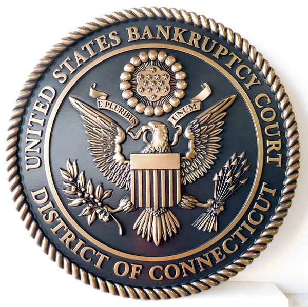 federal government round seals carved wood wall plaques