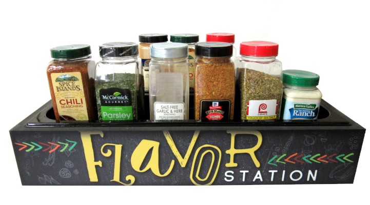 Flavor Station Spices Holder | School Café | Descon Custom Signs