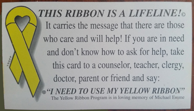 Yellow Ribbon Suicide Prevention Program : Home