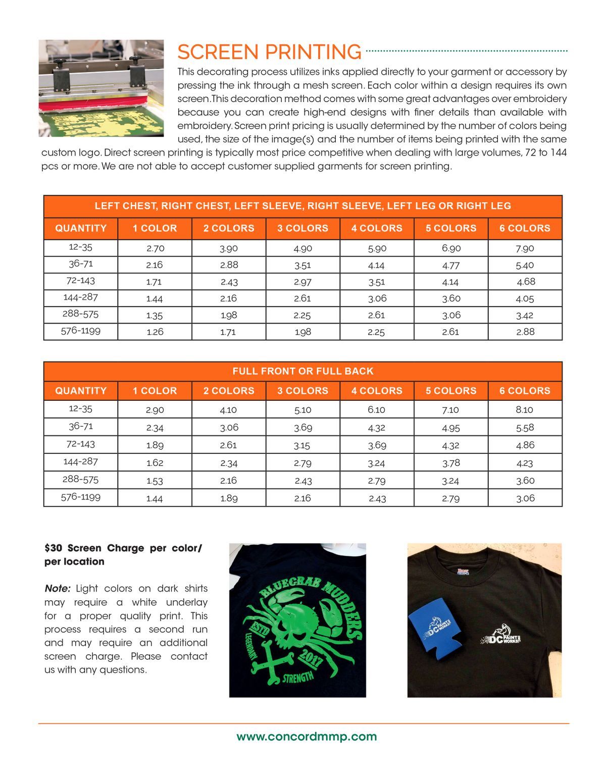 Screen Printing Pricing - Pricing - International Minute Press ...