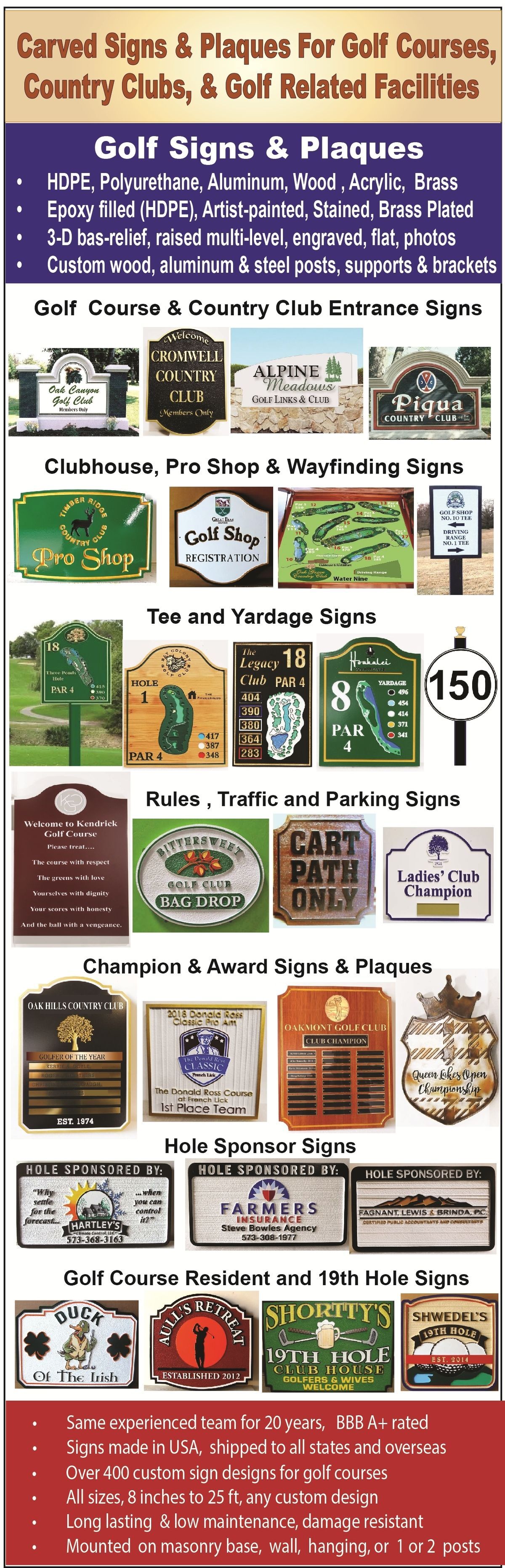 Golf Course & Country Club Signs and Plaques